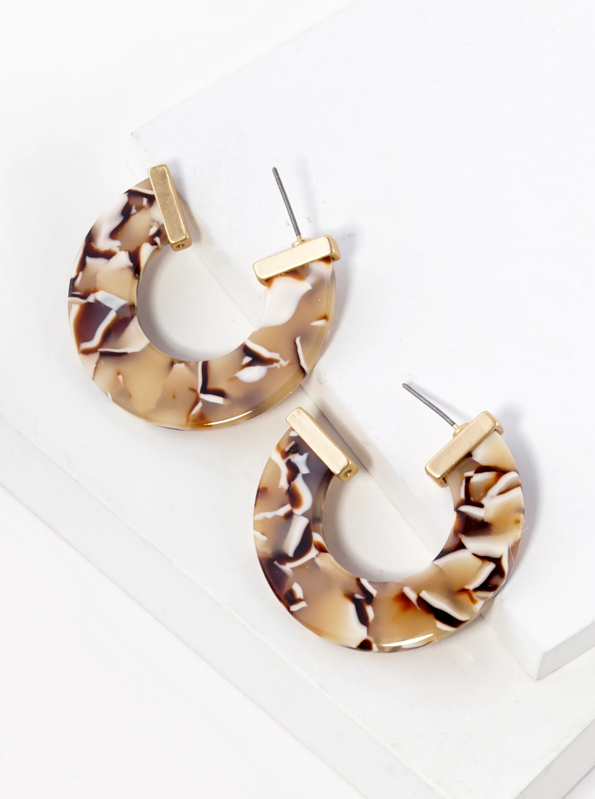 40mm Flat Acetate Color Hoop E QE3319-BEIGE